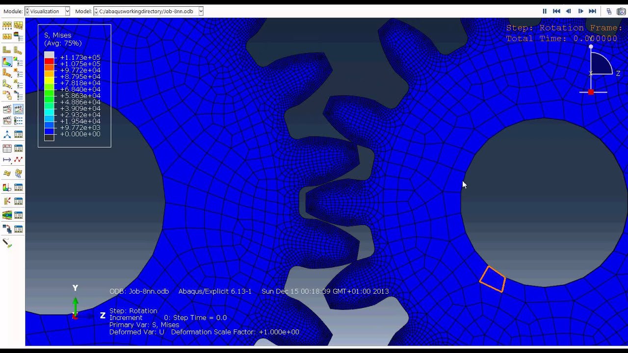 Abaqus Gear 3D-Stress Simulation (MKS / FEM) - YouTube