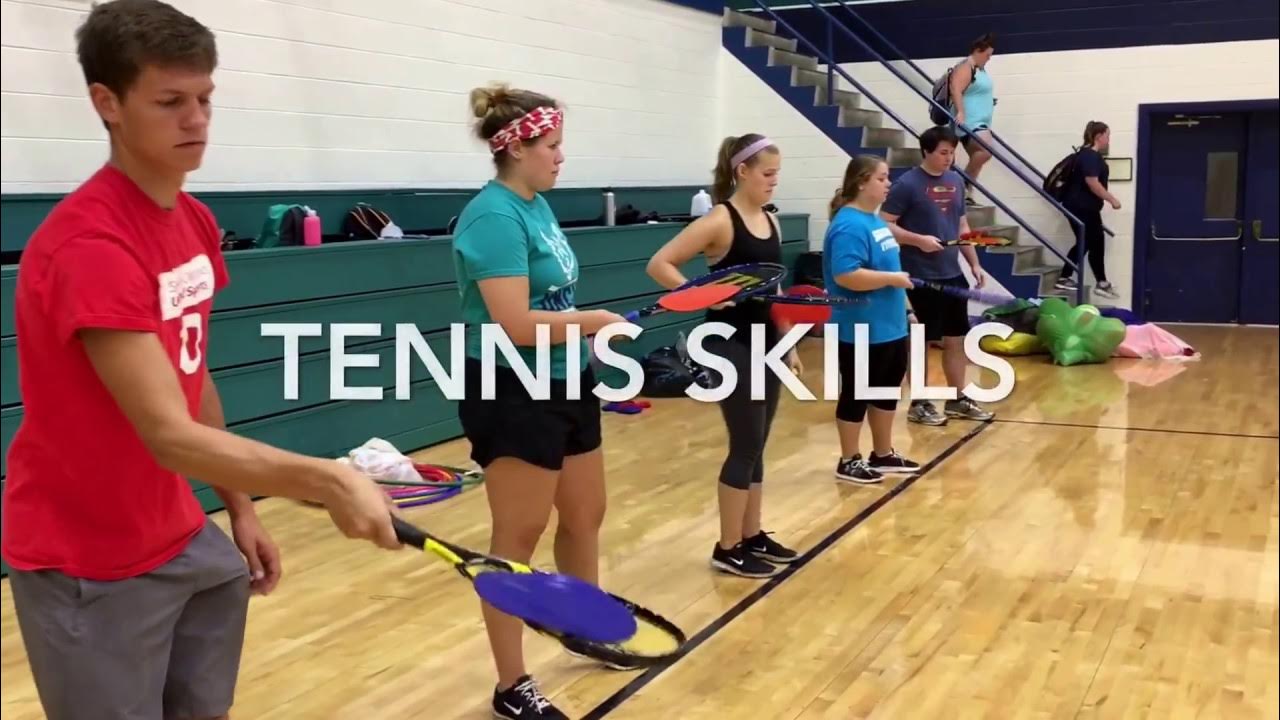 Tennis lead up skills for high school physical education - YouTube
