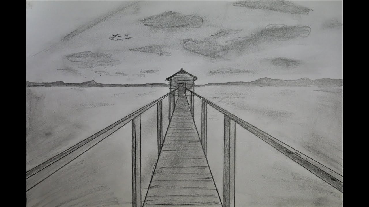 How To - Simple Draw in 1 Point Perspective - YouTube
