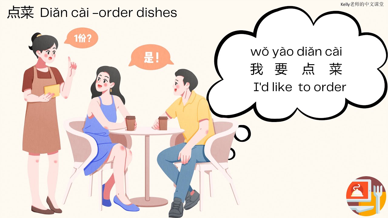 Chinese Conversation 中文会话-点菜 order dishes - YouTube