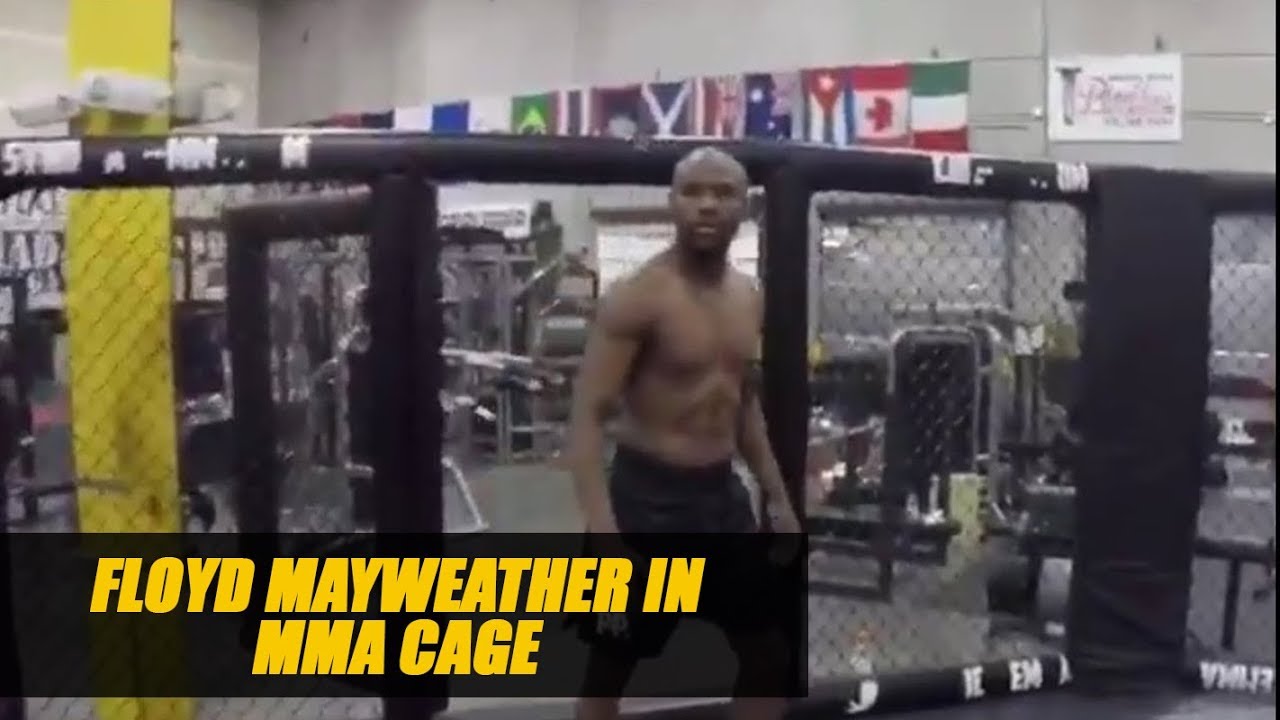 Floyd Mayweather Entering A MMA Octagon For The First Time - YouTube