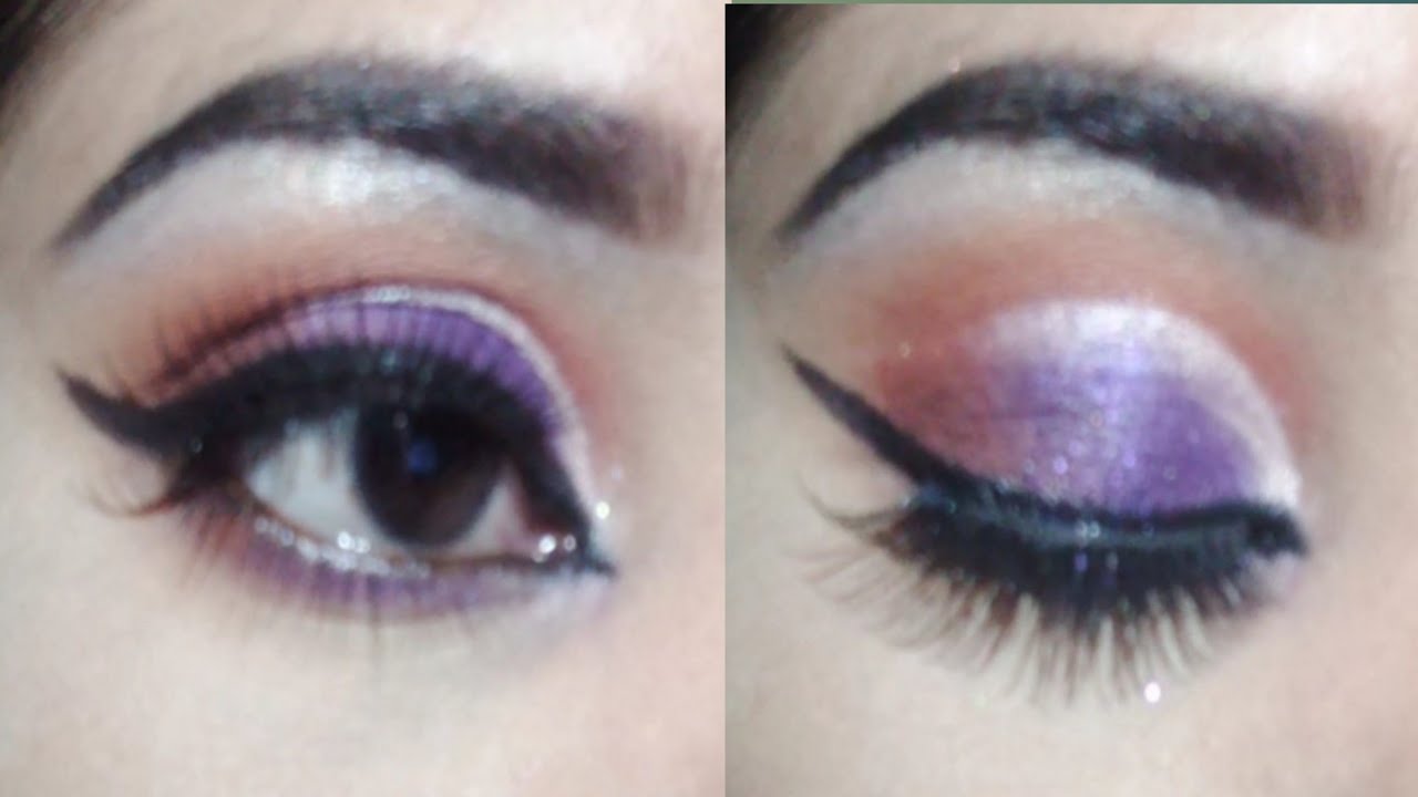 How to create voilet with silver cut crease bridal step by step eye ...