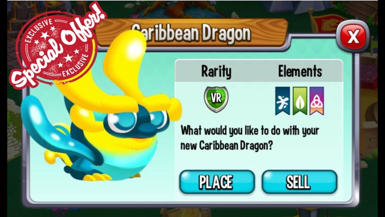 Dragon City - Caribbean Dragon [Special Offers 97% off | Only 100 Gems ...