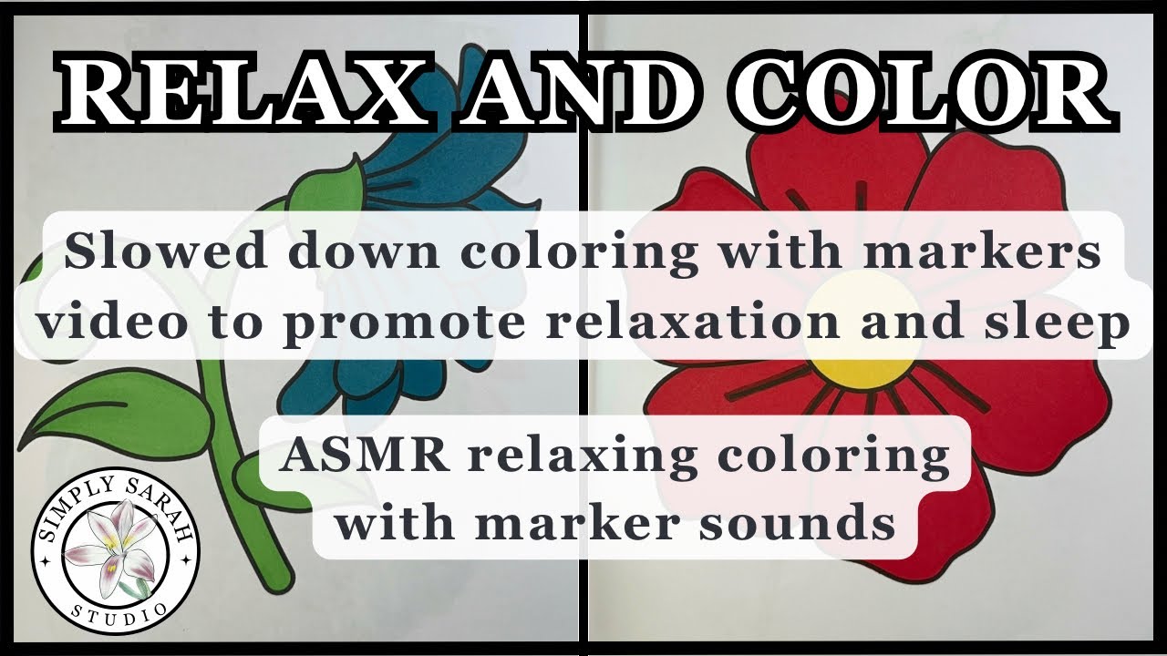Coloring video for relaxation | ASMR coloring book with markers | ASMR ...