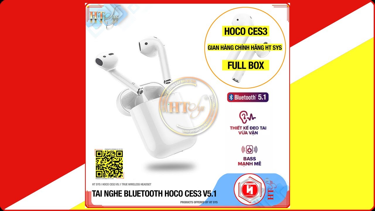 Tai nghe nhét tai bluetooth HOCO CES3 V5.1 - YouTube