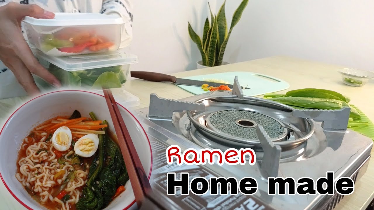 Ramen Pedas home made || My First Ramen MIE TELUR ^^ - YouTube