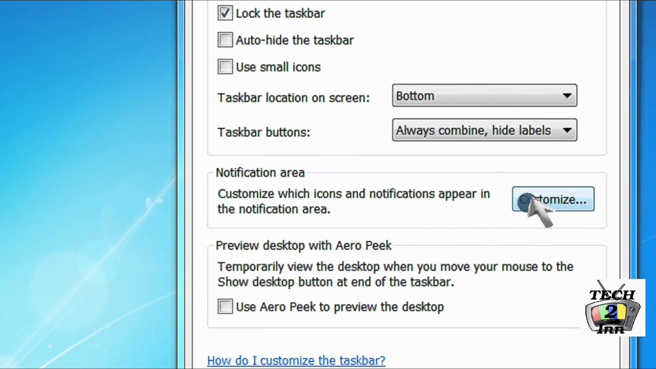 How to Customize notification area icon in Microsoft Windows 7 - YouTube