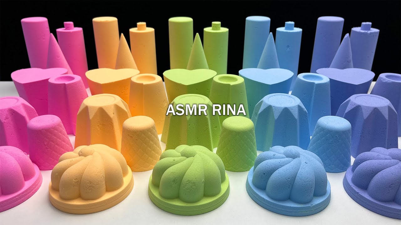 ASMR baking soda colorful shapes - YouTube