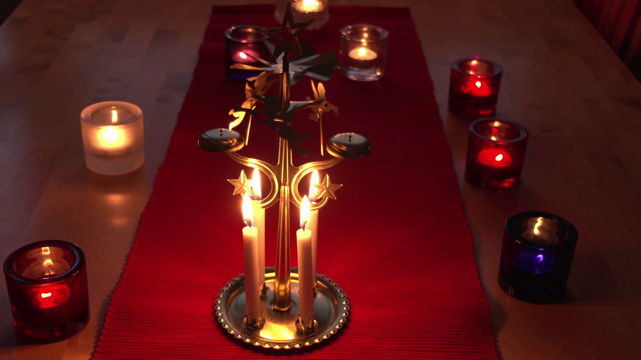 Angel candle carousel, angel chimes. Änglaspel. Enkelikello. - YouTube