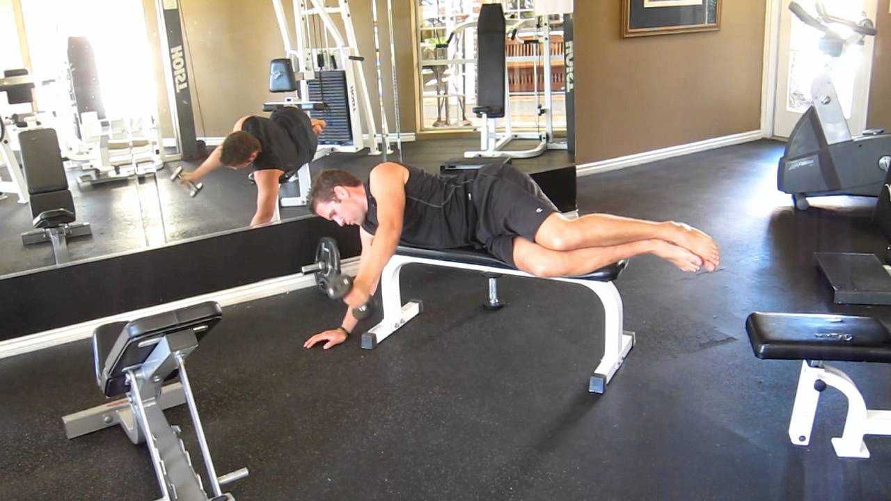 Single Arm Lying Reverse Fly - Supinated Grip - YouTube