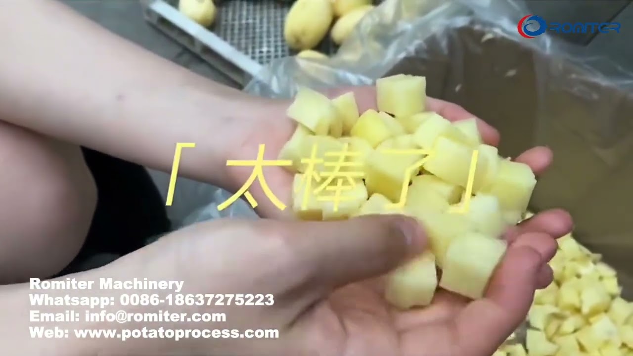 Automatic Diced Potato Making Machine - YouTube