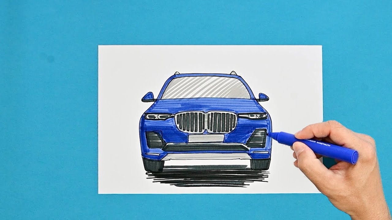 How to draw BMW X7 car (SUV) - YouTube