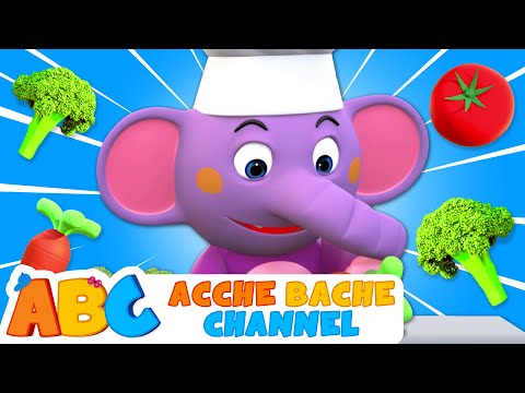 ABC Hindi | I Love Vegetables | Mujhe pasand hai sabziyan | Fun Kids songs | Acche Bache Channel