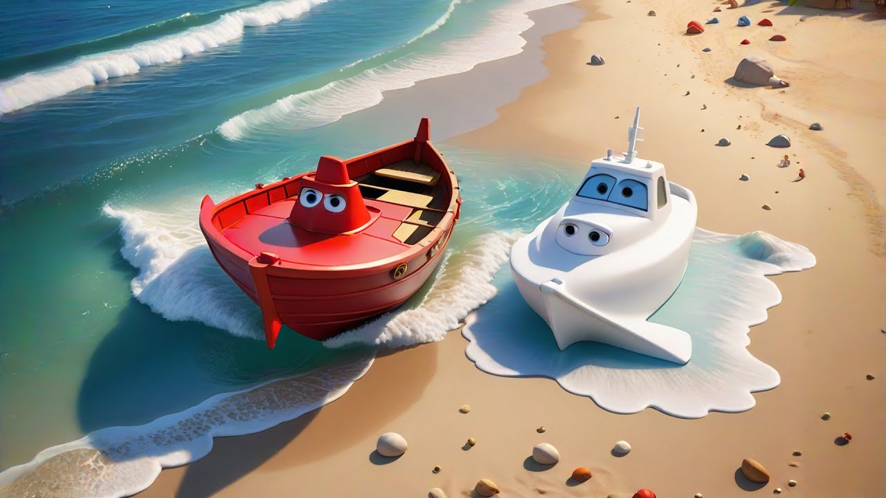 Seven Toy Boats Sail the Sea | Boat Song for Kids | Nursery Rhymes and ...