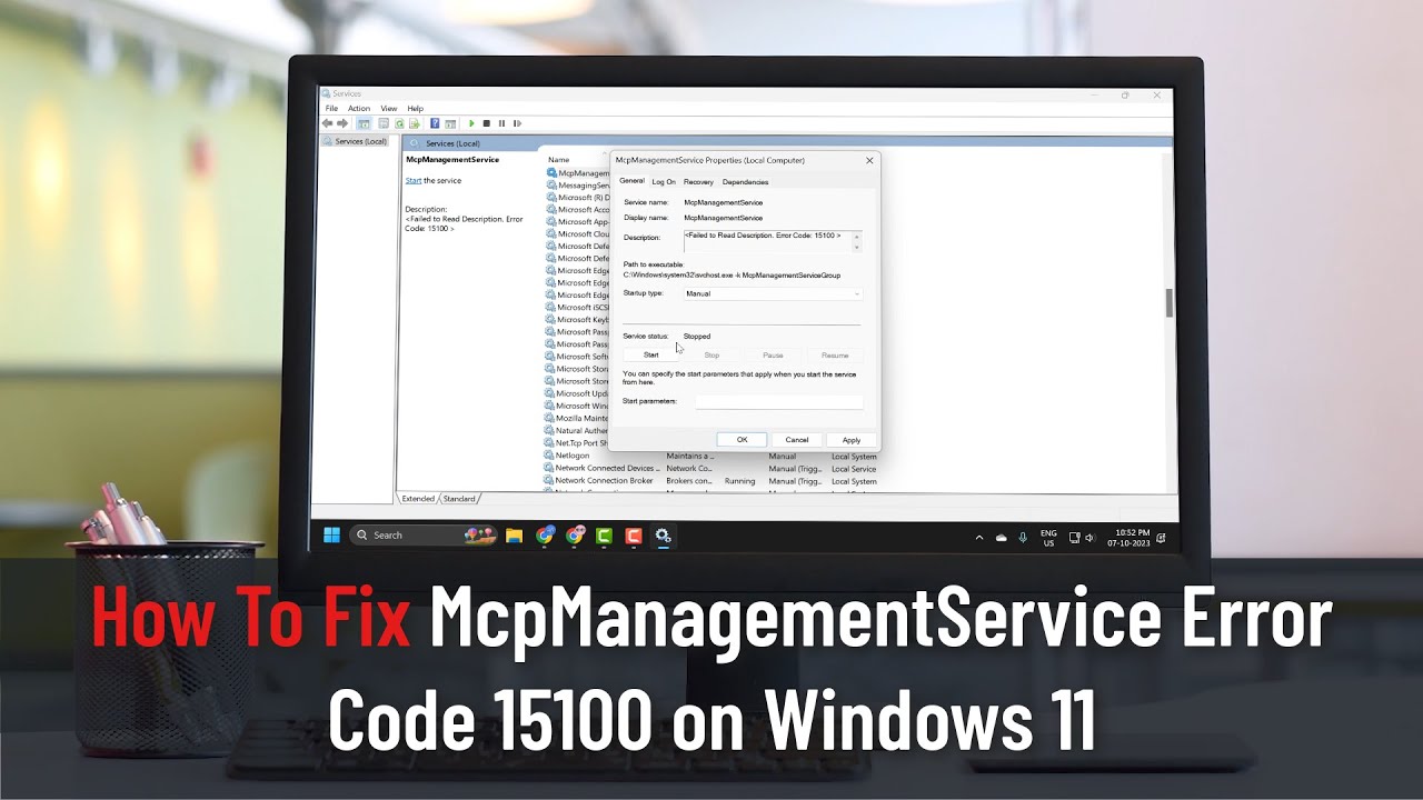 How To Fix McpManagementService Error Code 15100 on Windows 11 - YouTube