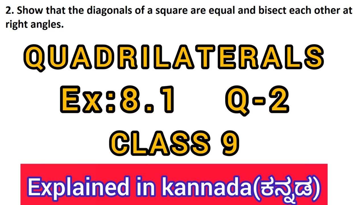 show that the diagonals of a square are equal and bisect each other at ...