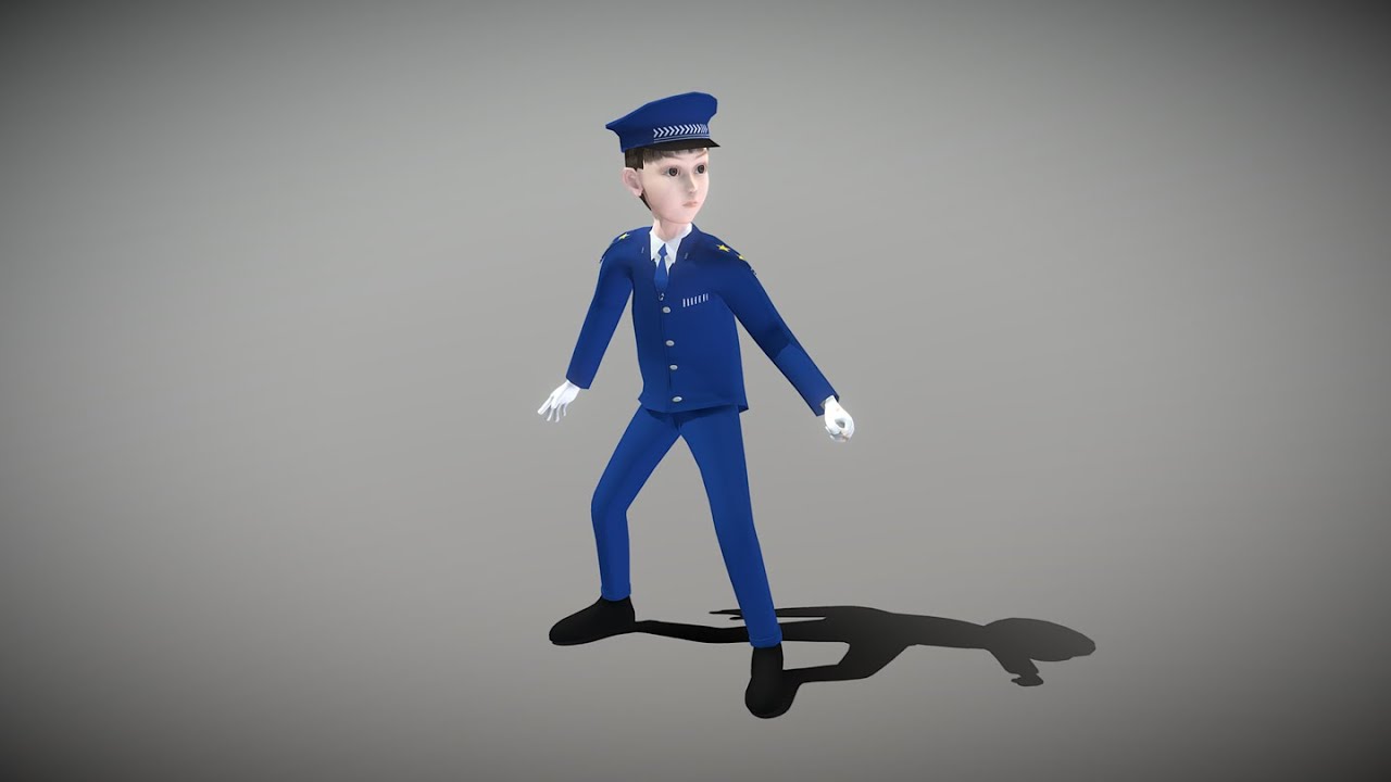 3D Model - Cartoon Policeman - Downloadable - YouTube