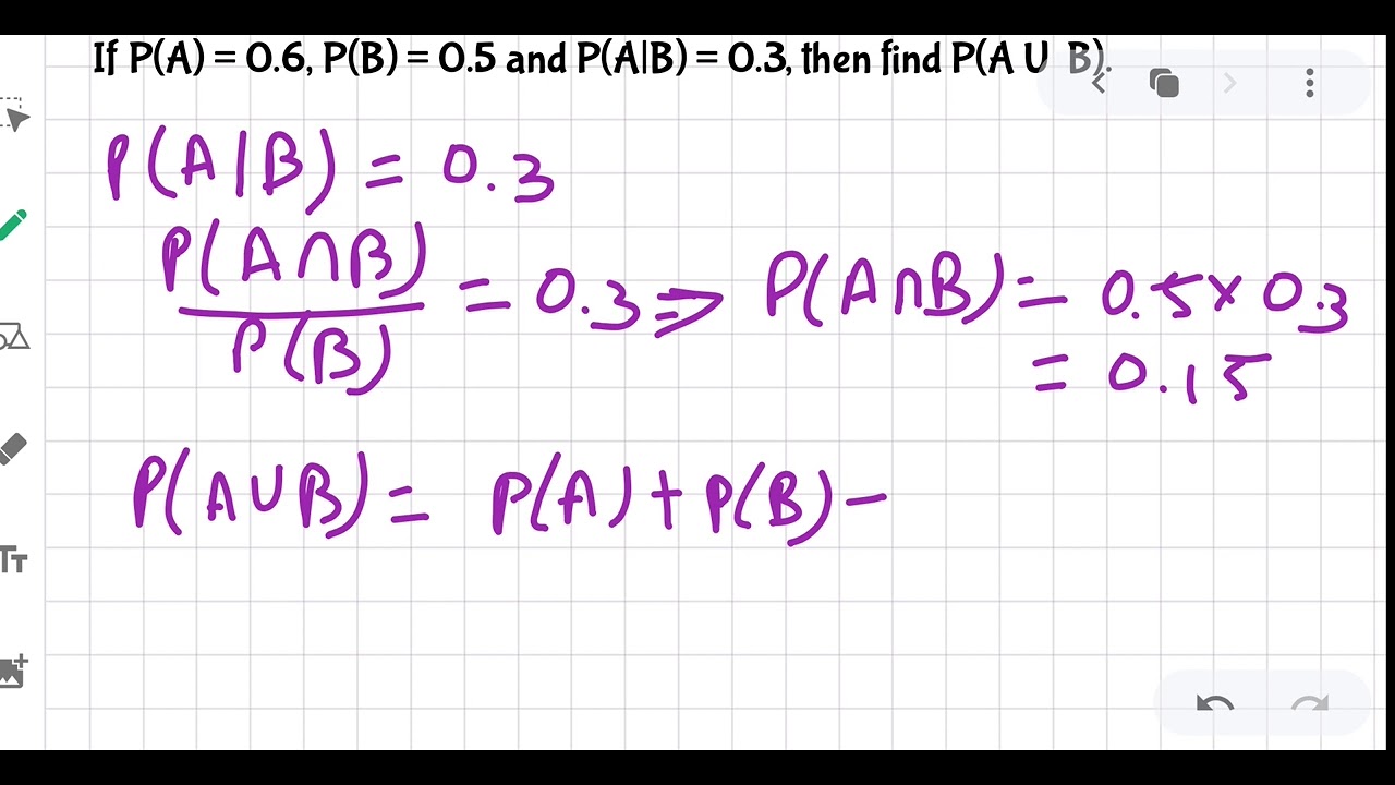 If P A 0 6 P B 0 5 And P A B 0 3 Then Find P A U B Class