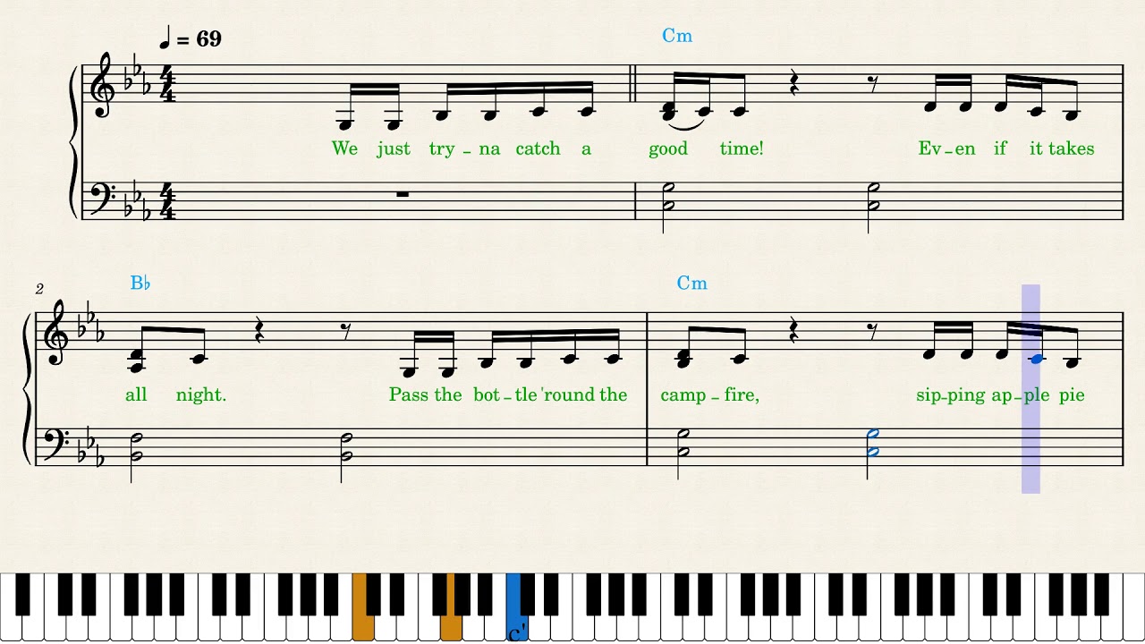🌙 Niko Moon — Good Time Piano Sheet Music - YouTube