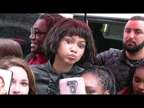 Disney starlet Zendaya Coleman making faces for her fans at the Apple ...