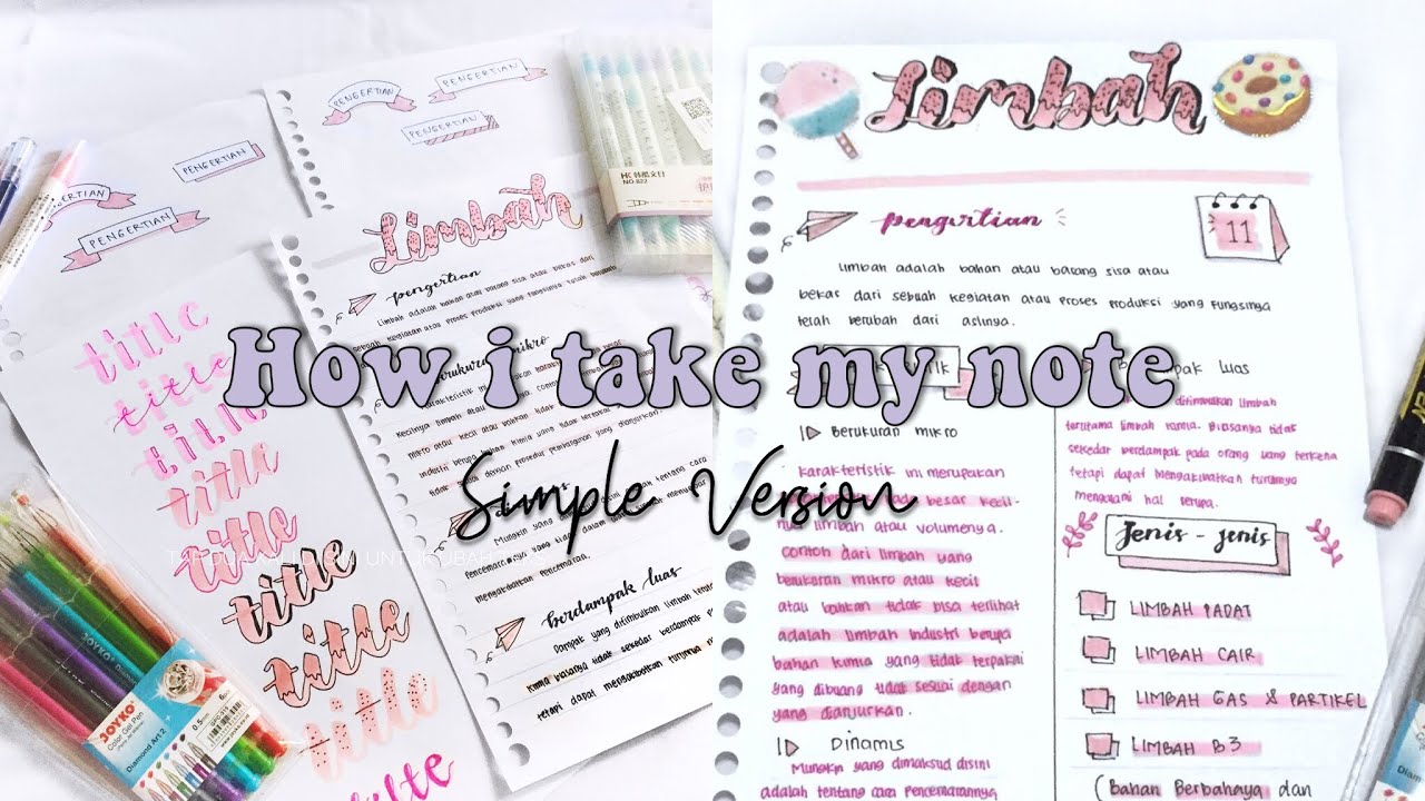 How I Take My Notes Indonesia, Simple Vers. 📝📒 - YouTube