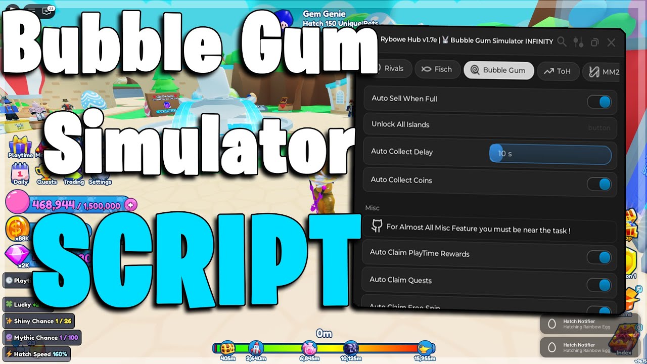 Bubble Gum Simulator INFINITE Script Hack! 💸 Auto Blow, Sell & More! (ROBLOX) - YouTube