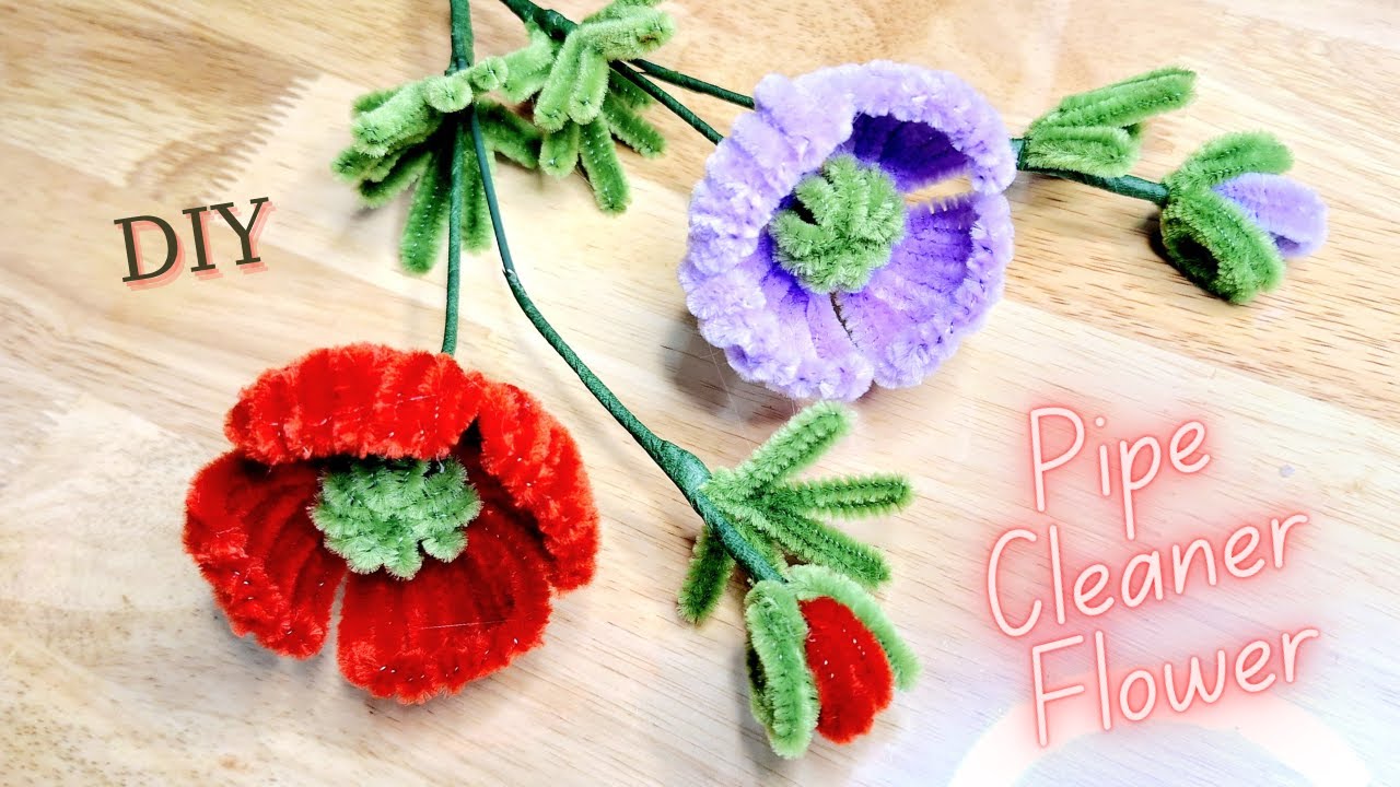 DIY | How to Make Poppy with Pipe Cleaners | Easy Craft Tutorial 🌸 ...