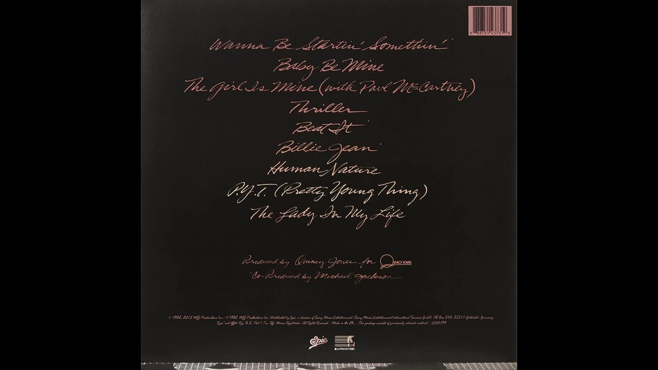MJ Collection 5. Thriller 1982 US 1st Batch Vinyl Pressing - YouTube