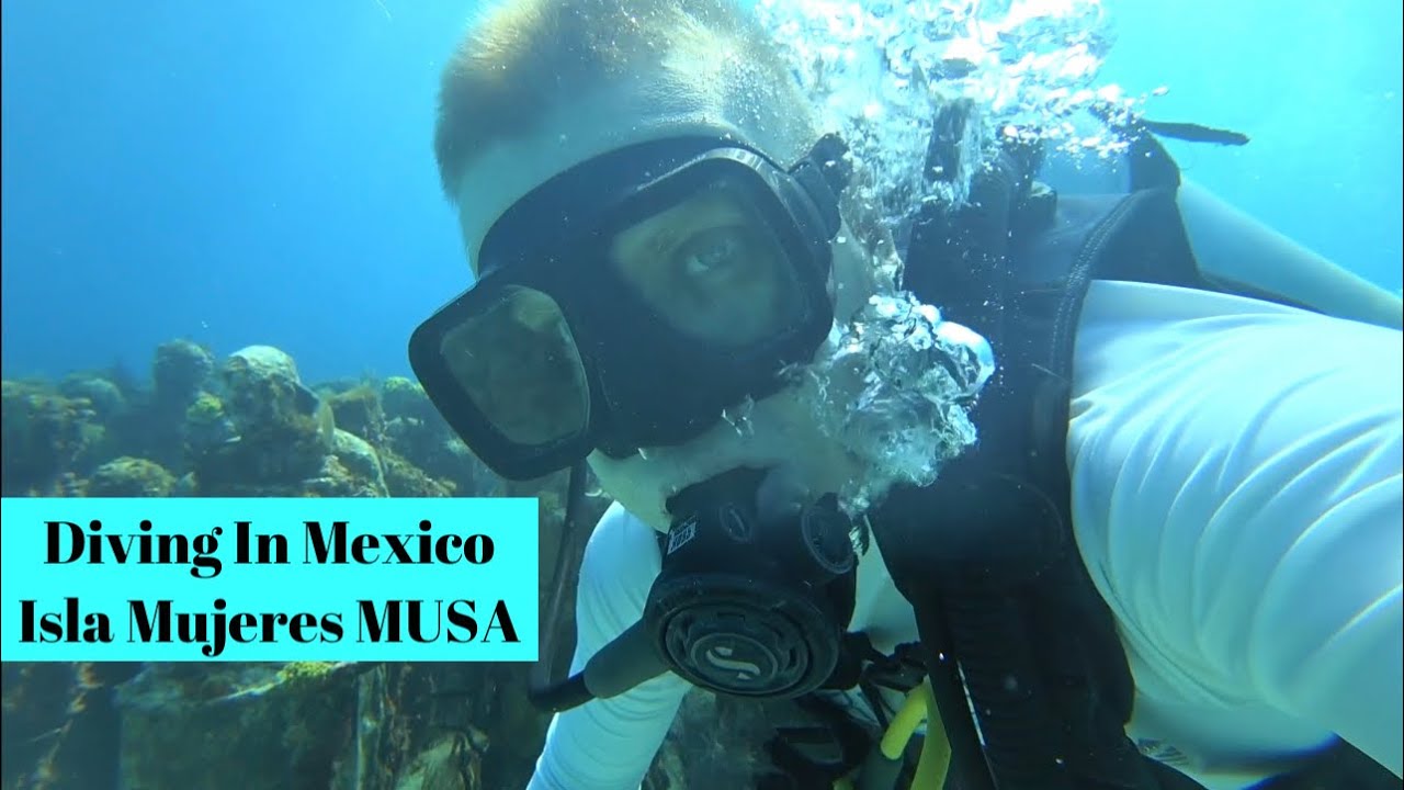 Diving in Mexico at Isla Mujeres. Underwater Sculpture Museum MUSA ...