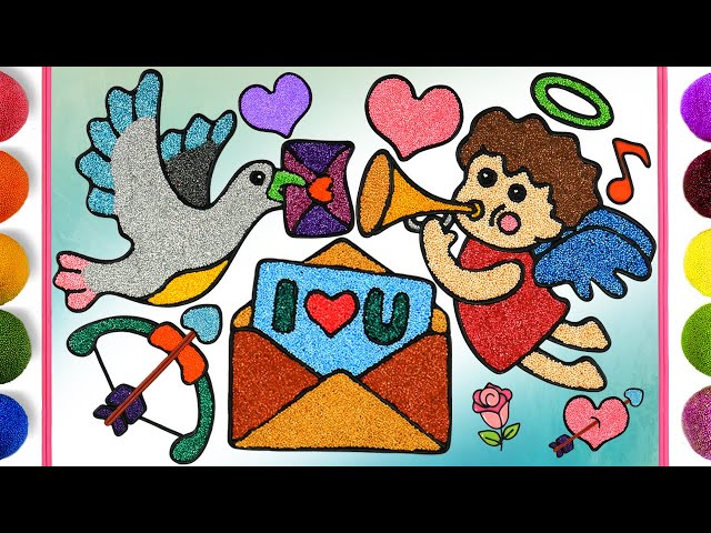 Angel, bird with envelope mail, Drawing, Coloring & Jelly Painting for ...
