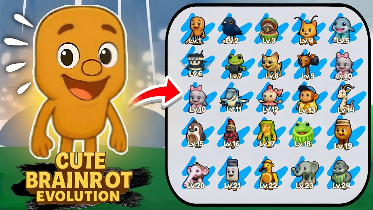 Starting with Noob to Pro & Cute Brainrot Evolution Roblox! - YouTube