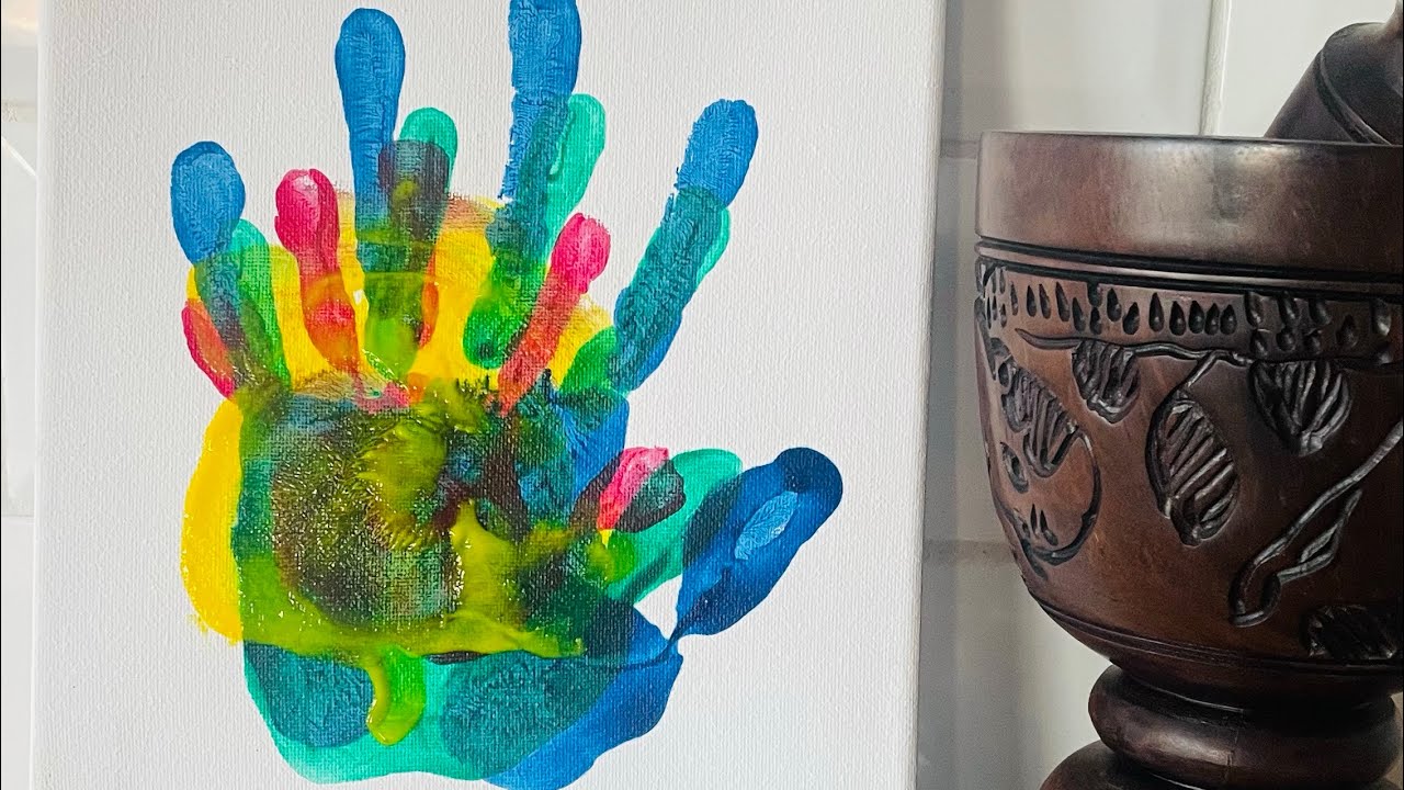 Our Family Handprint Art. What better way to decorate your home. # ...