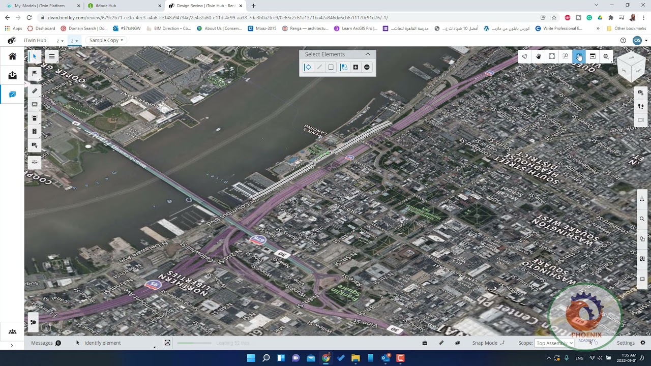 iTwin js مثال على التؤام الرقمي بالمدينة الذكية - YouTube