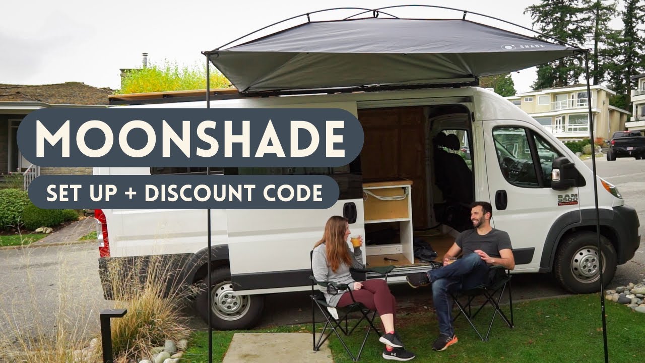 MOONSHADE UNBOXING & SET UP | 🚐 Vanlife Portable Awning + Discount ...
