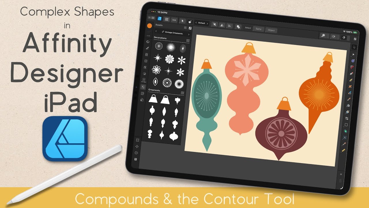 Complex Vector Shapes with Compounds & Contour Tool | Affinity Designer ...