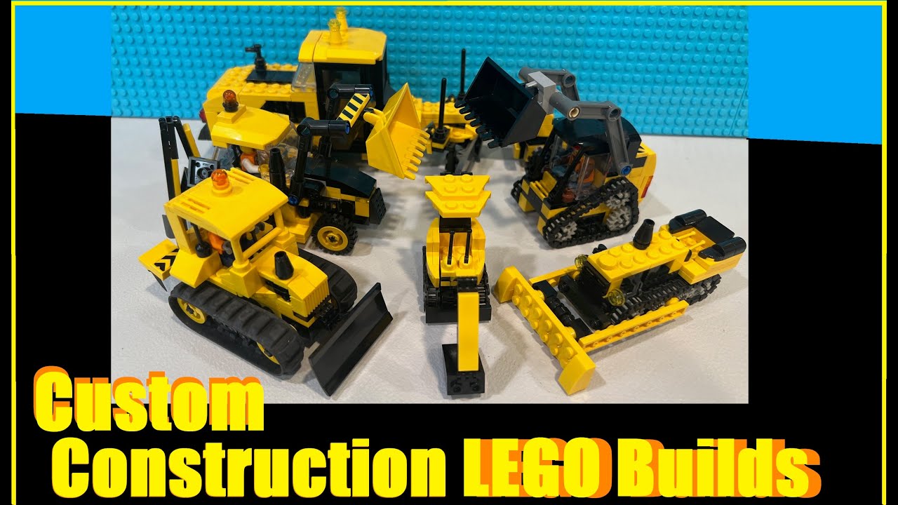 Custom LEGO construction collection build ideas. Dozer, backhoe, grader ...