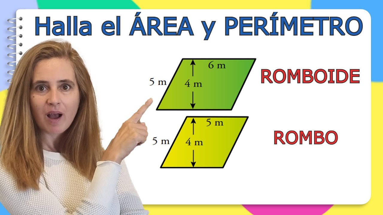 AREA Y PERIMETRO DE UN ROMBOIDE Y UN ROMBO #geometria #area #perímetro ...