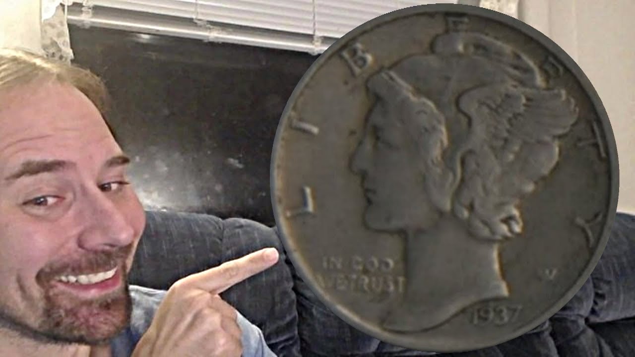 US 10 cents 1937 Mercury Dime rotating - YouTube