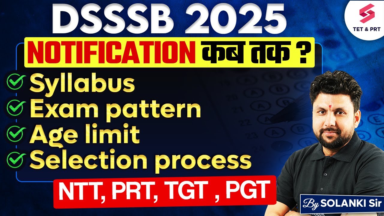 DSSSB Vacancy 2025 | DSSSB PRT, TGT & PGT Syllabus, Exam Pattern ...