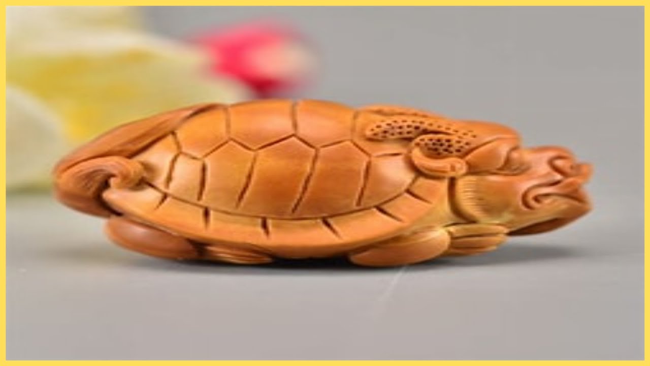 Rare turtle nuclear carving artwork display,highlighting traditional ...