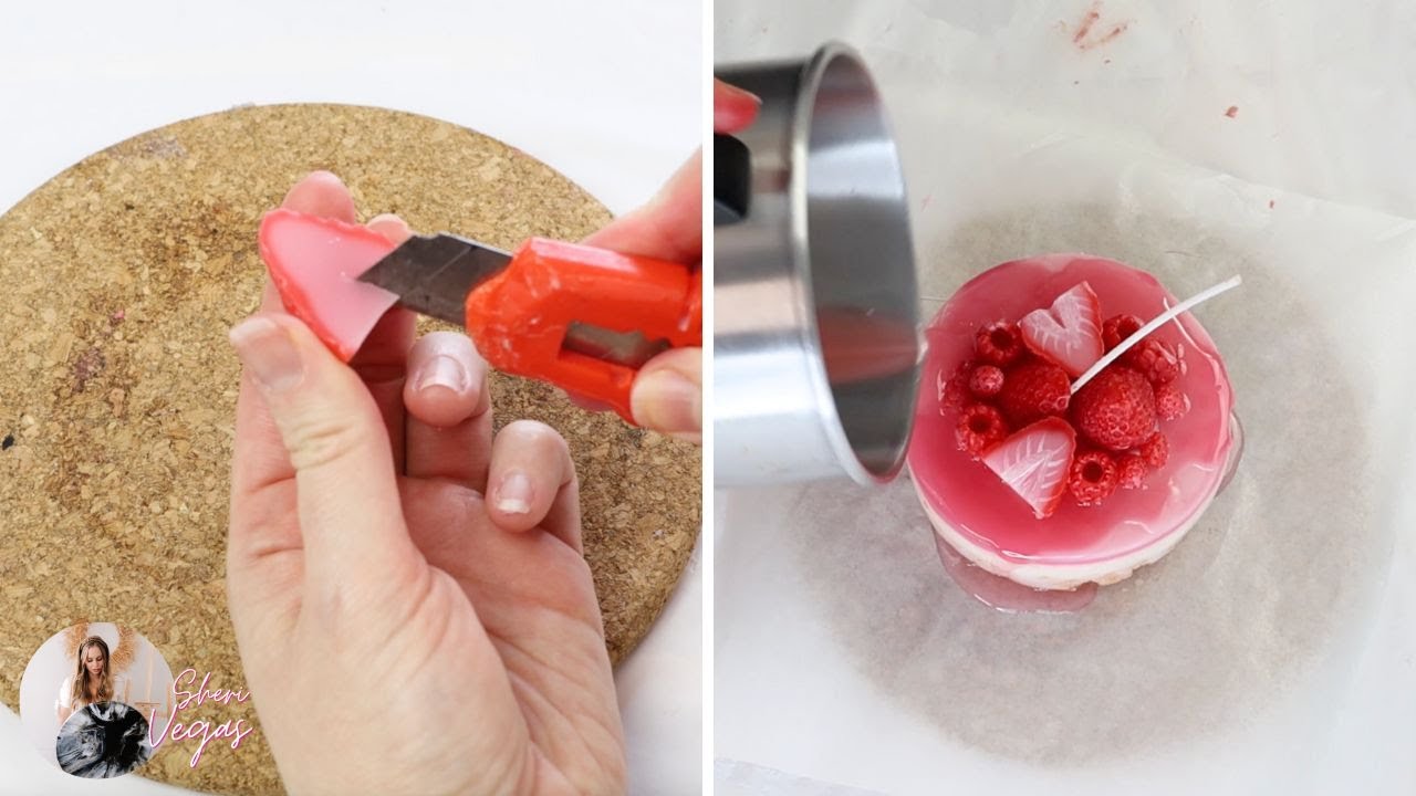 The Secret To Making Cuttable Strawberry Candle Embeds - YouTube