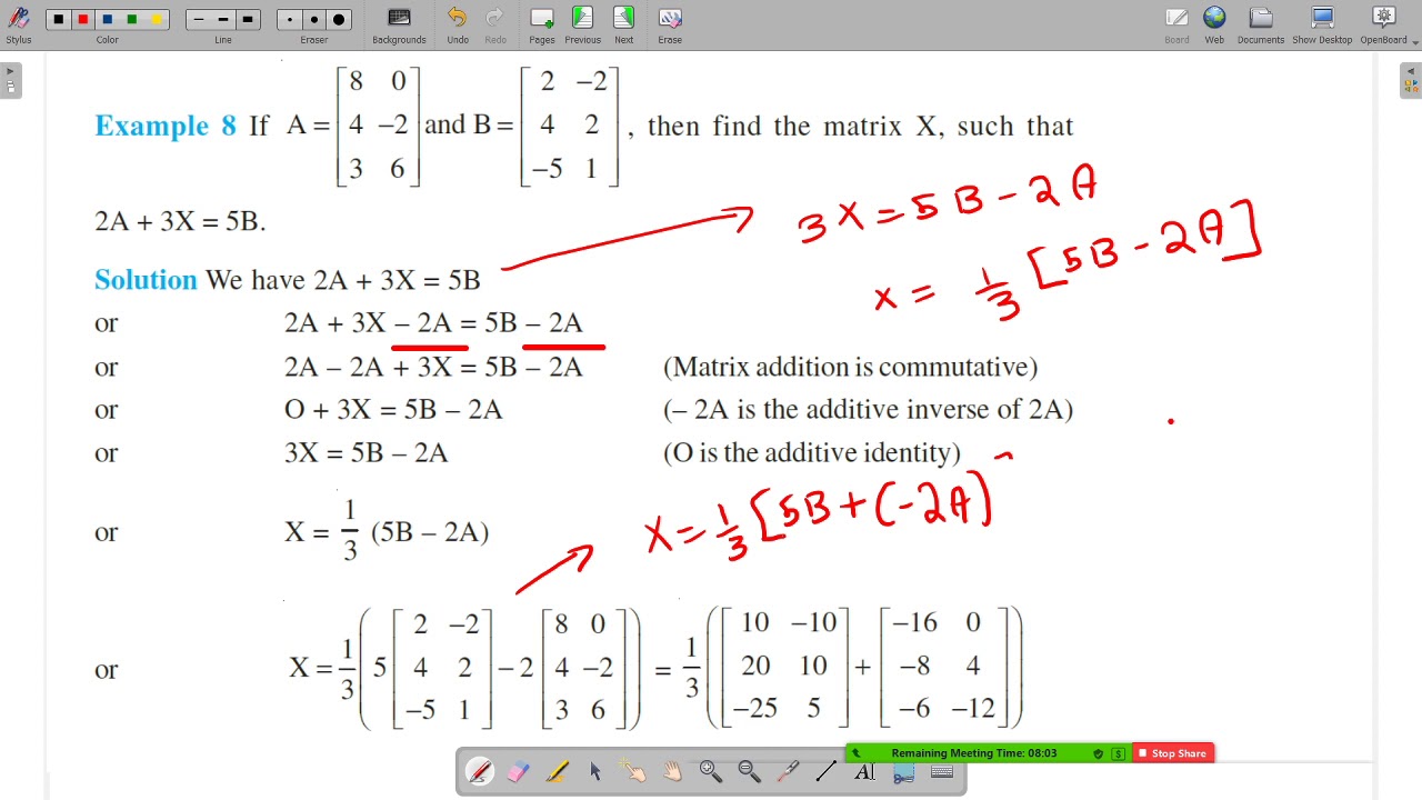 3.4 | Operations on Matrices | Example 8 - YouTube
