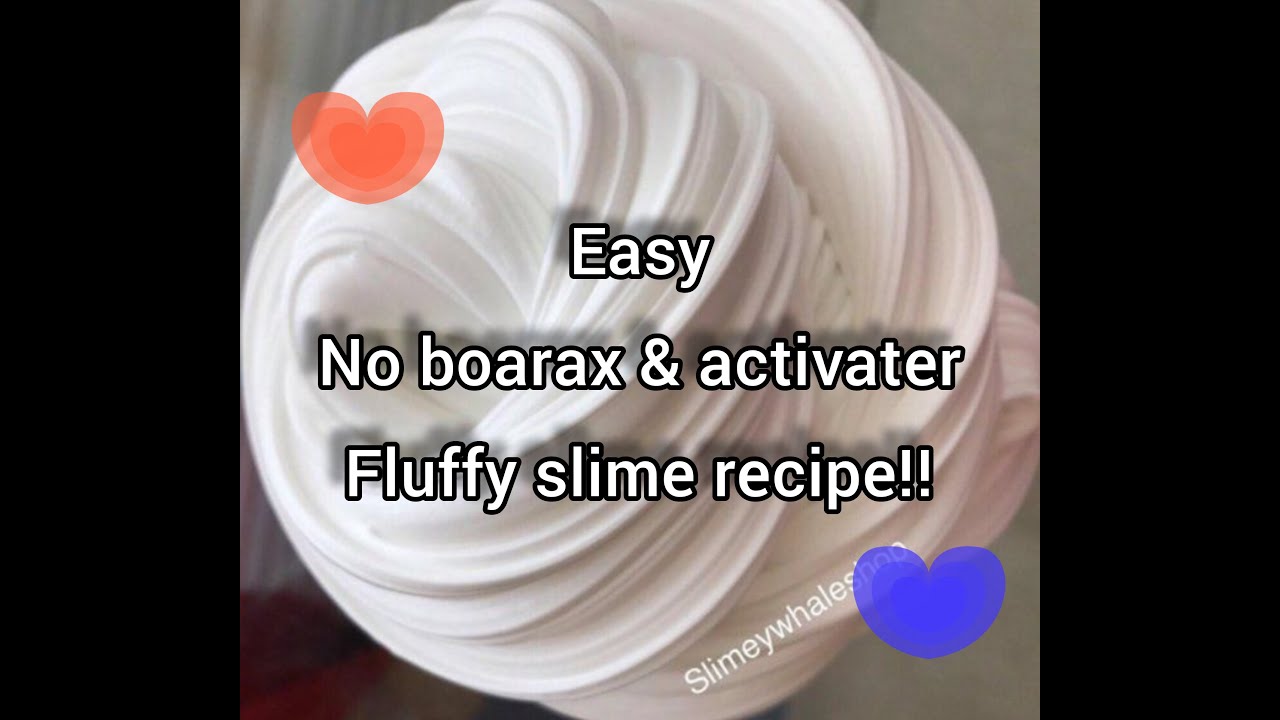 must try easiest no borax - activater fluffy slime recipe!!🤍 - YouTube