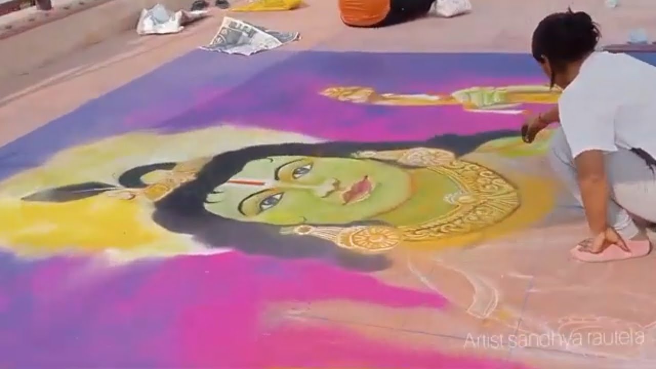 Shri Ram.. Rangoli/// team work. 🎨 - YouTube