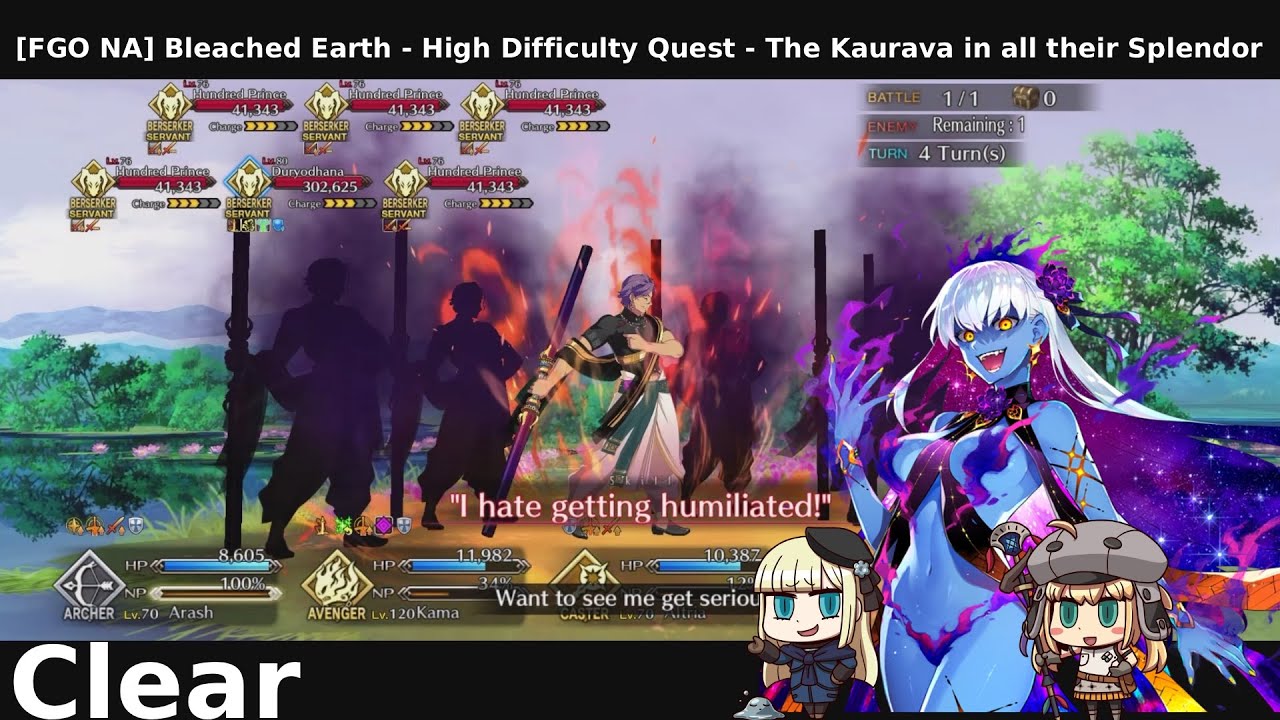 [FGO NA] Bleached Earth - High Difficulty Quest - The Kaurava in all ...