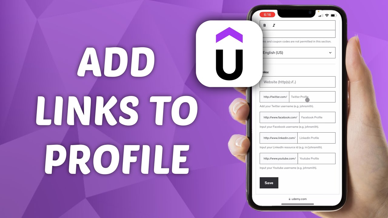 How to Add Links to Udemy Profile - YouTube