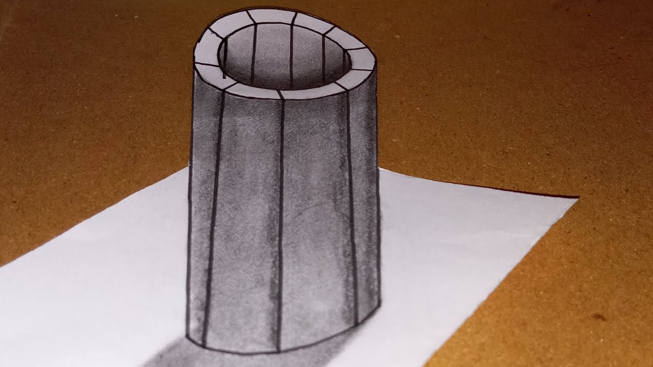 how to draw 3d wall drawing step by step||optical illusion 3d wall ...