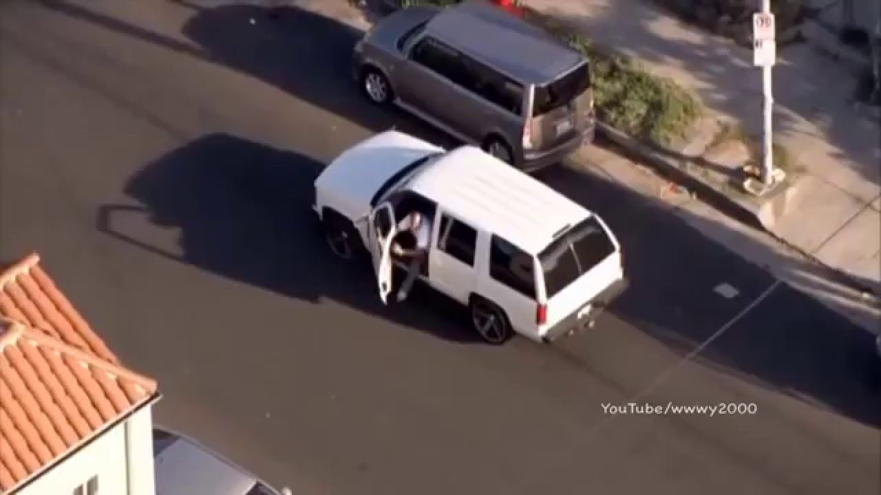 Car Chase Ends In A Shootout on LIVE TV! Los Angeles Police Chase March ...