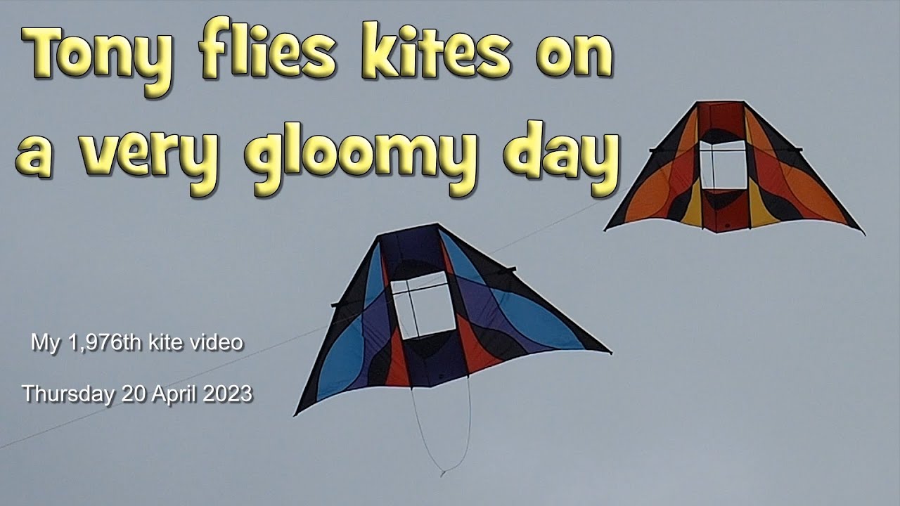 Tony flies kites on a very gloomy day - YouTube