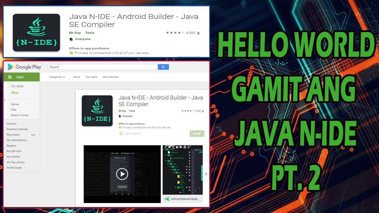 Hello World tutorial using Java N-IDE App pt. 2 | Tagalog - YouTube
